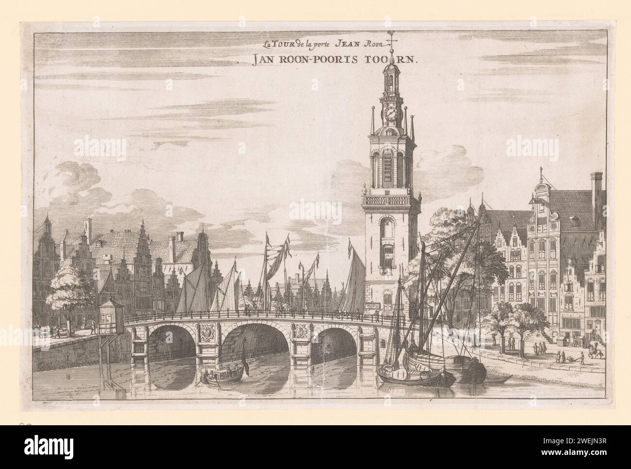 View of the Jan Roodenpoort tower in Amsterdam, Jacob van Meurs ...
