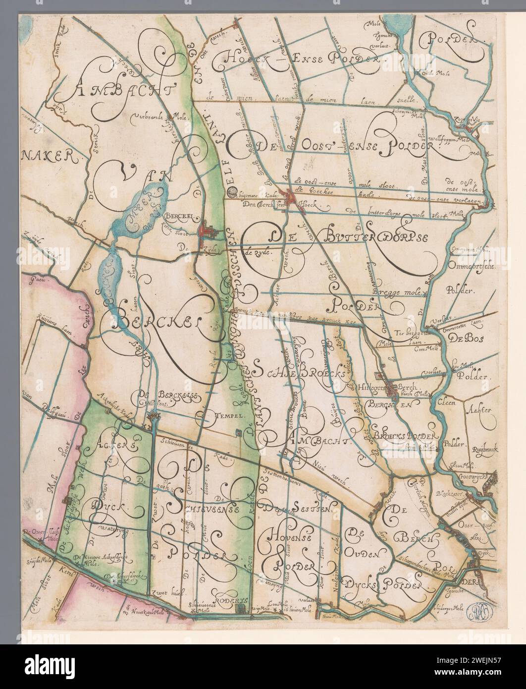 Map of the Delfland Water Board, with Berkel and Rodenrijs, Share in ...