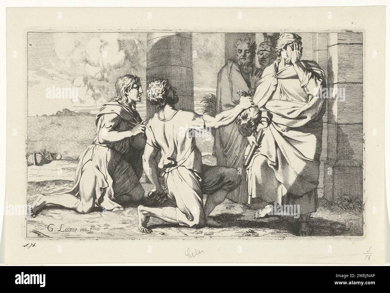 Caesar refuses Pompeus's head, Gerard de Lairesse, 1670 print Upon ...