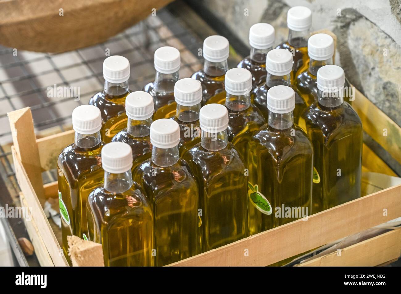 handmade olive oil at local vegetable market in cyprus Stock Photo - Alamy