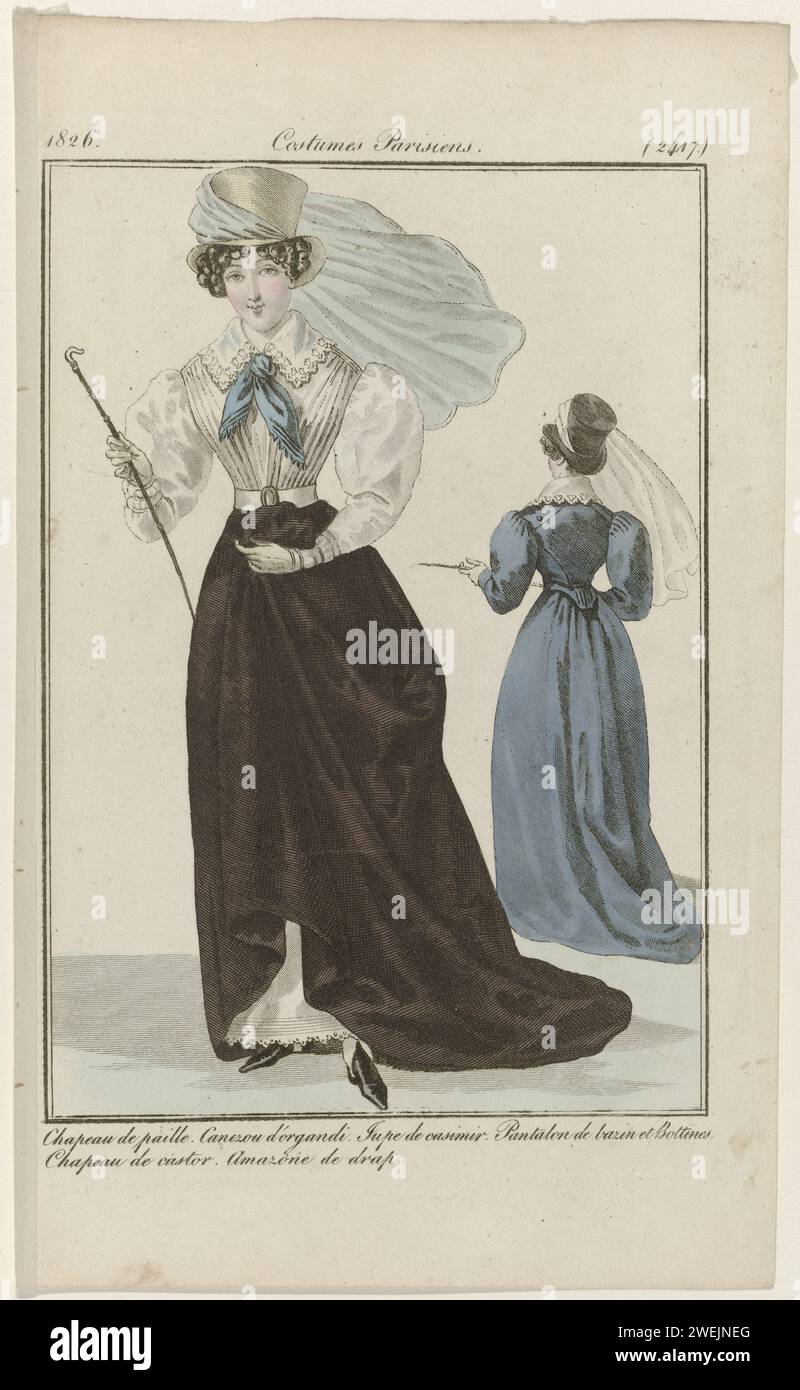 Journal of the ladies and fashions, Parisian costumes, June 25, 1826 ...