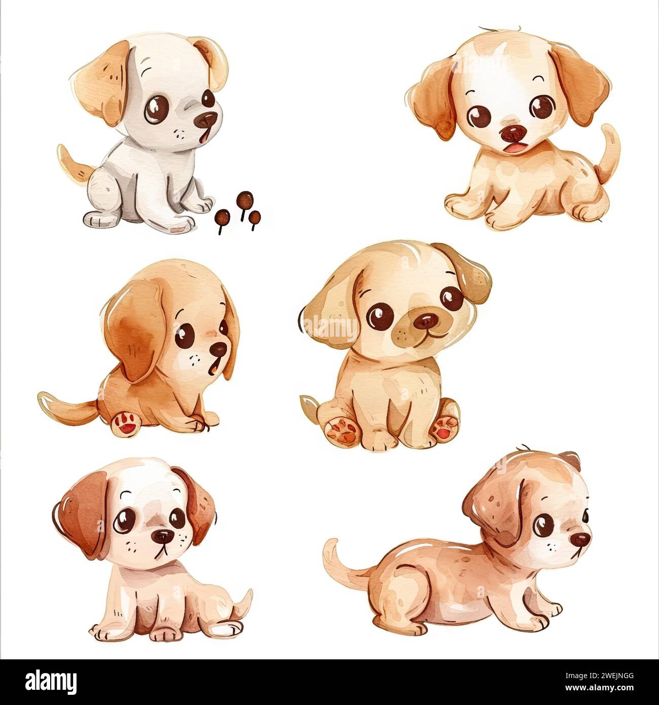 Vector hand drawn puppy collection Stock Vector Image & Art - Alamy