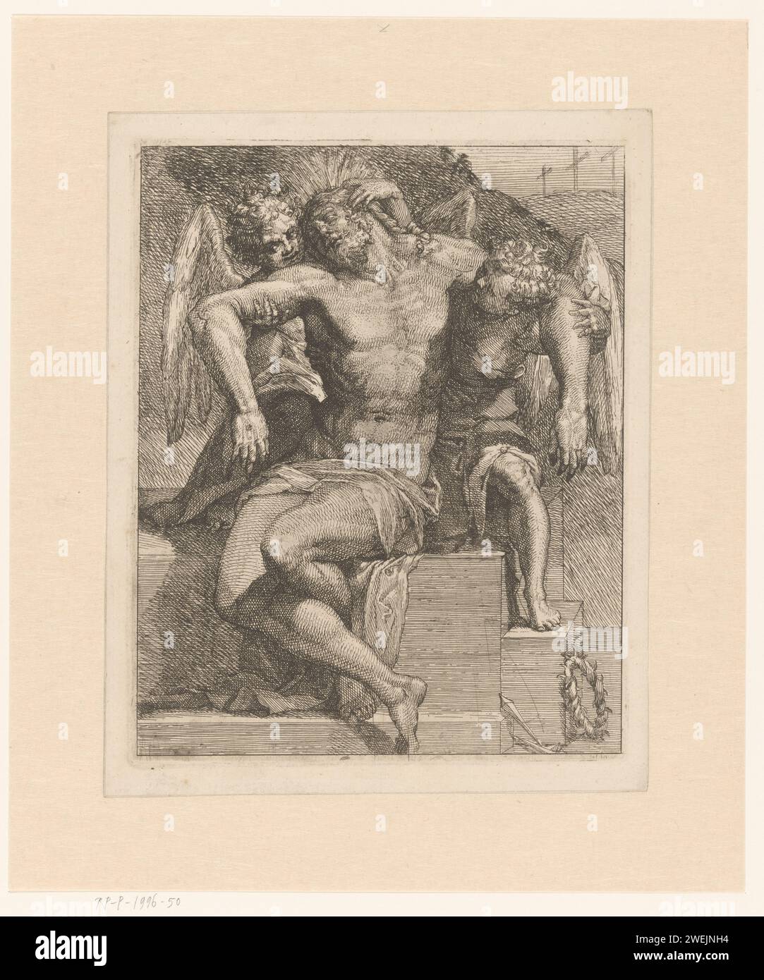 Dead Christ supported by two angels, Lorenzo Sabatini, c. 1540 - 1576 ...