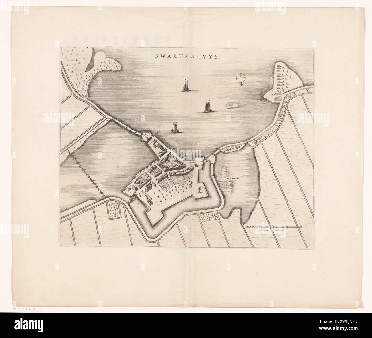 Floor plan of Zwartsluis, Anonymous, 1652 print Map in a nutshell ...