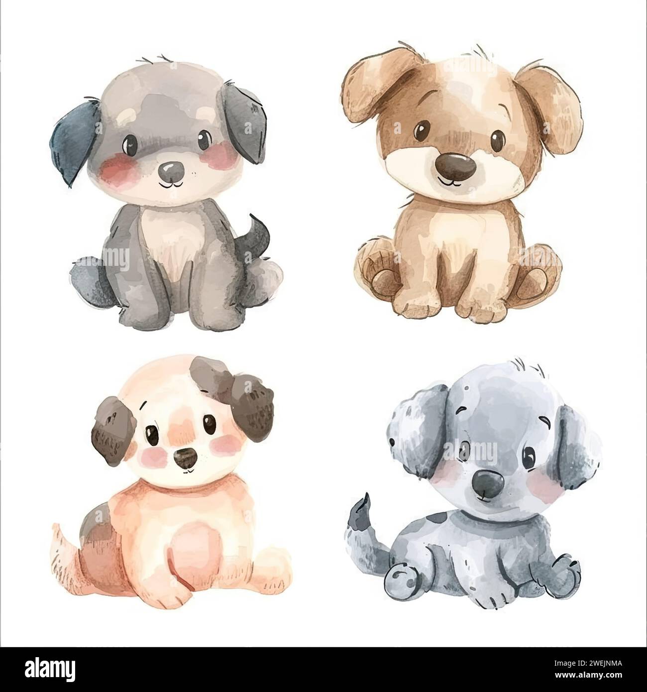 Vector hand drawn puppy collection Stock Vector Image & Art - Alamy