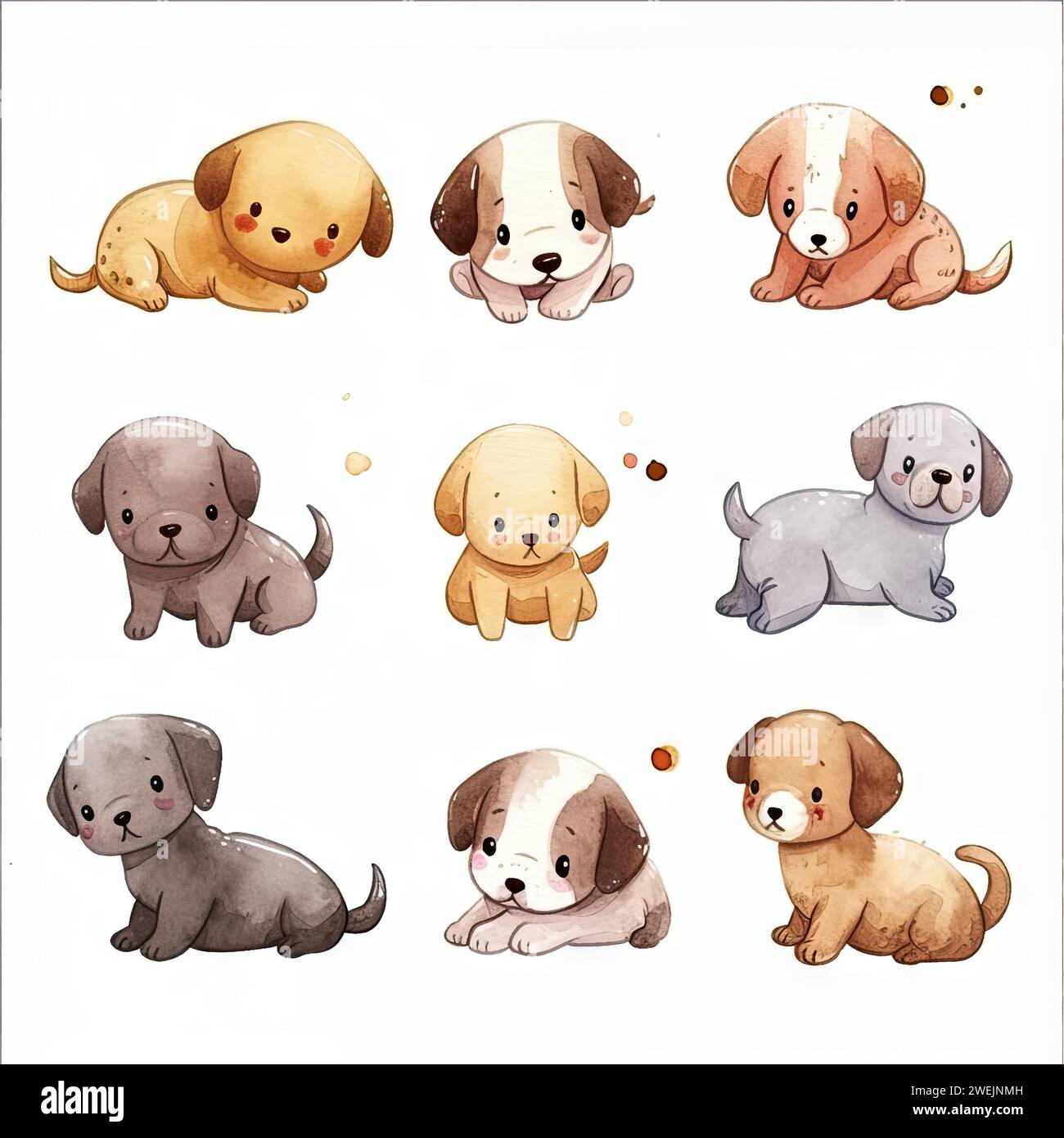Vector hand drawn puppy collection Stock Vector Image & Art - Alamy