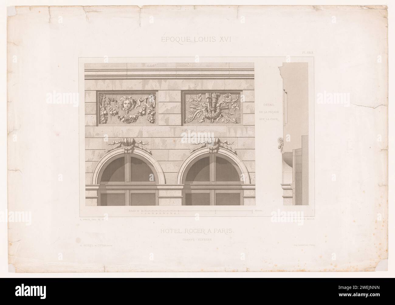 Detail of the Facade of Hotel Roger in Paris, Alexandre Marie Soudain ...