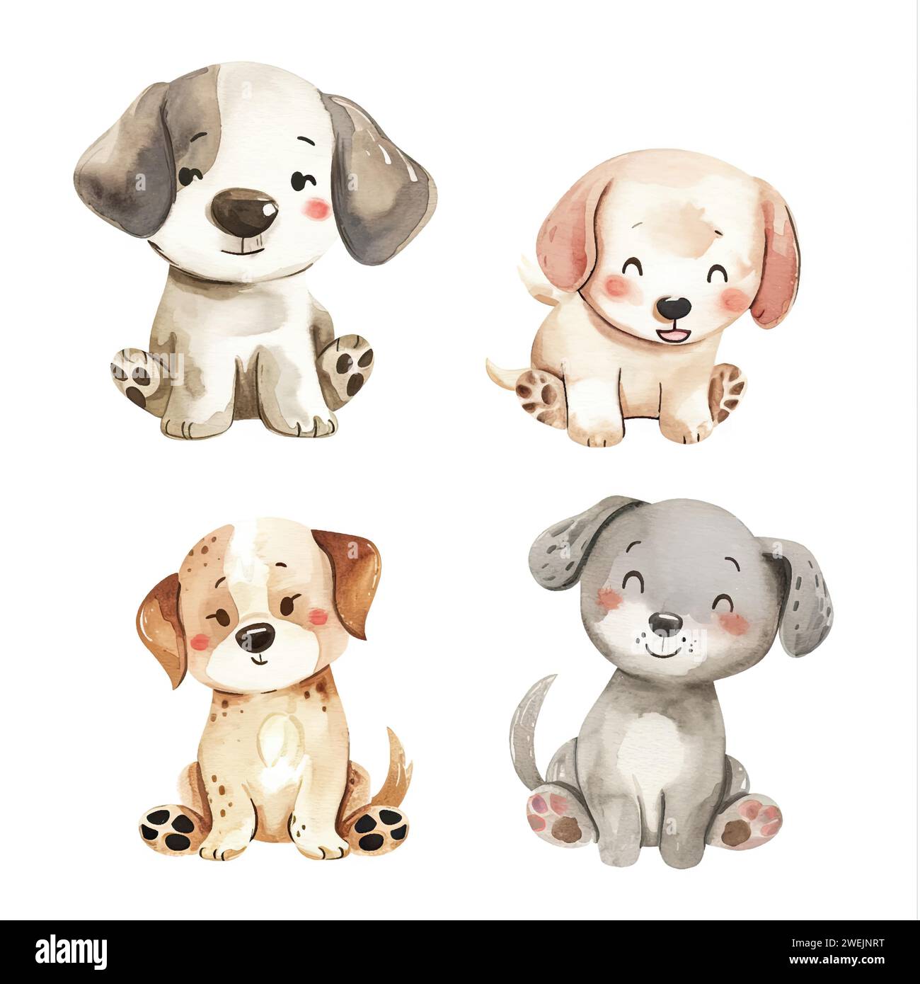 Vector hand drawn puppy collection Stock Vector Image & Art - Alamy