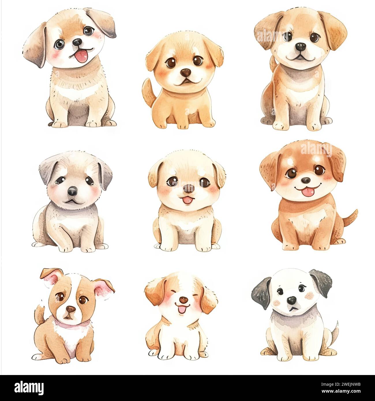 Vector hand drawn puppy collection Stock Vector Image & Art - Alamy