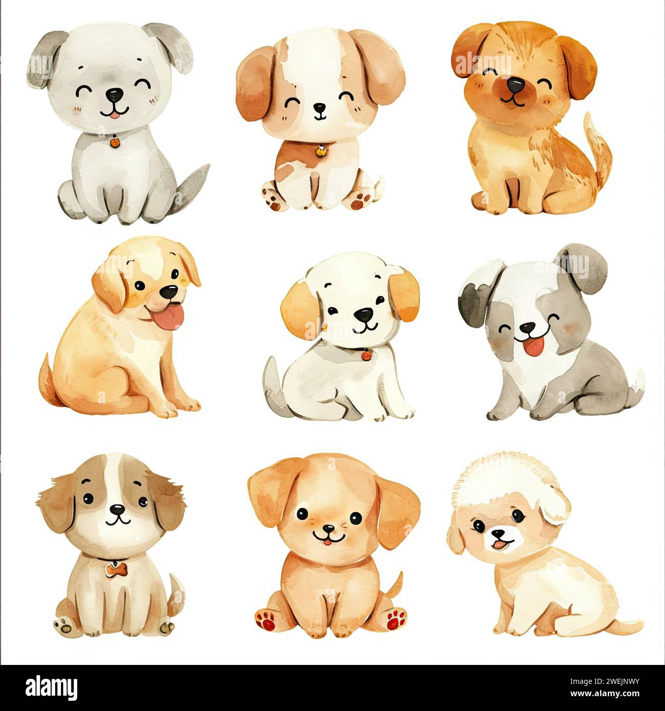 Vector hand drawn puppy collection Stock Vector Image & Art - Alamy