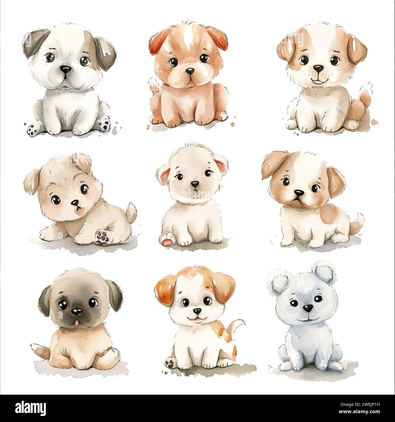 Vector hand drawn puppy collection Stock Vector Image & Art - Alamy