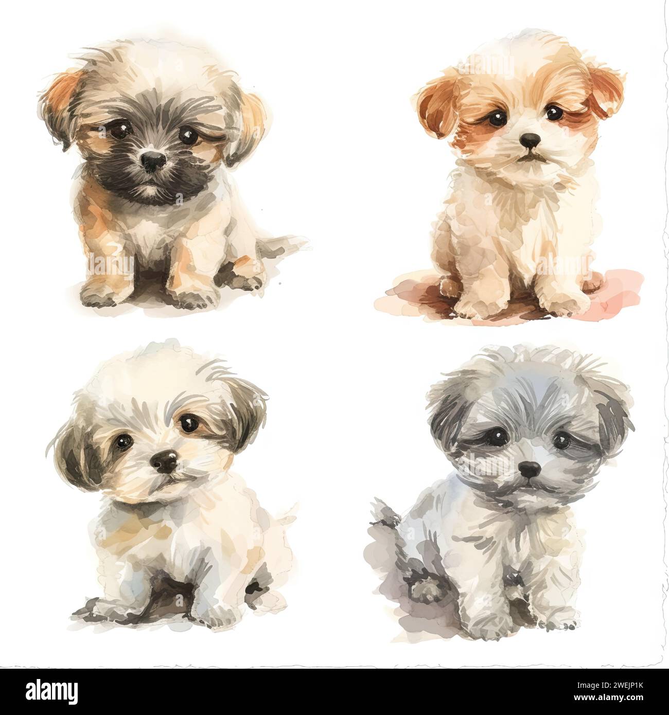 Vector hand drawn puppy collection Stock Vector Image & Art - Alamy