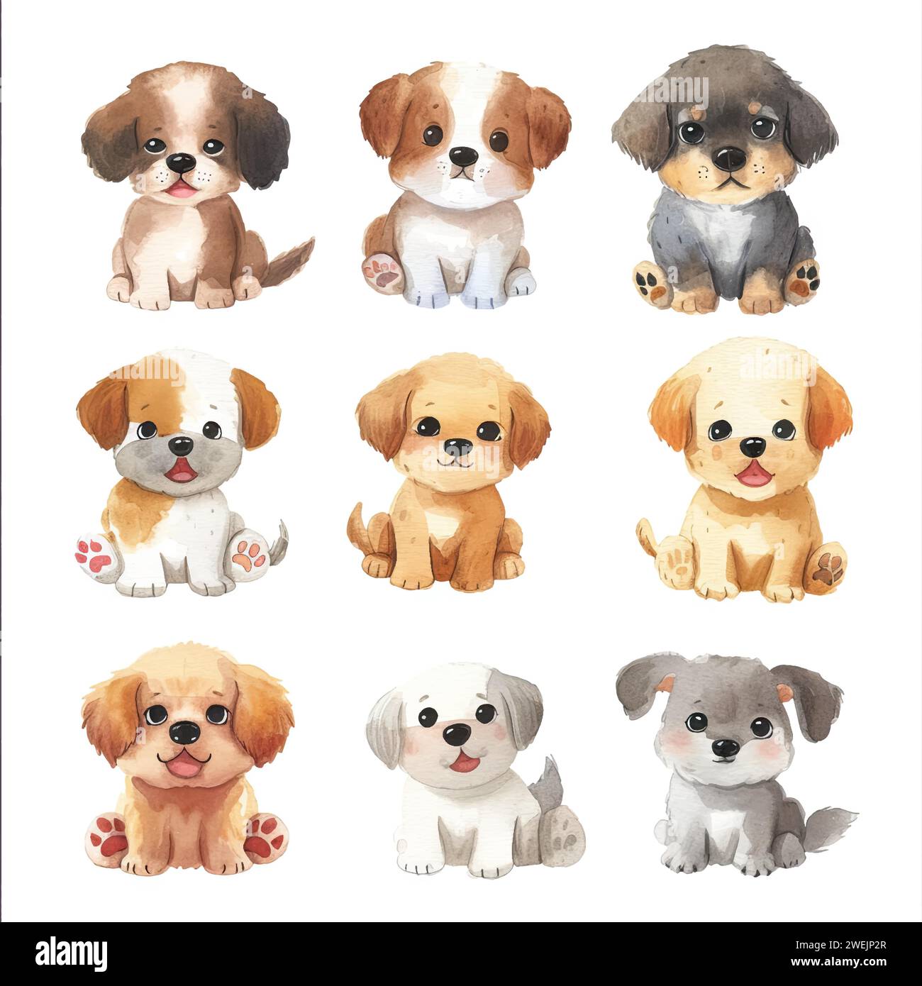 Vector hand drawn puppy collection Stock Vector Image & Art - Alamy