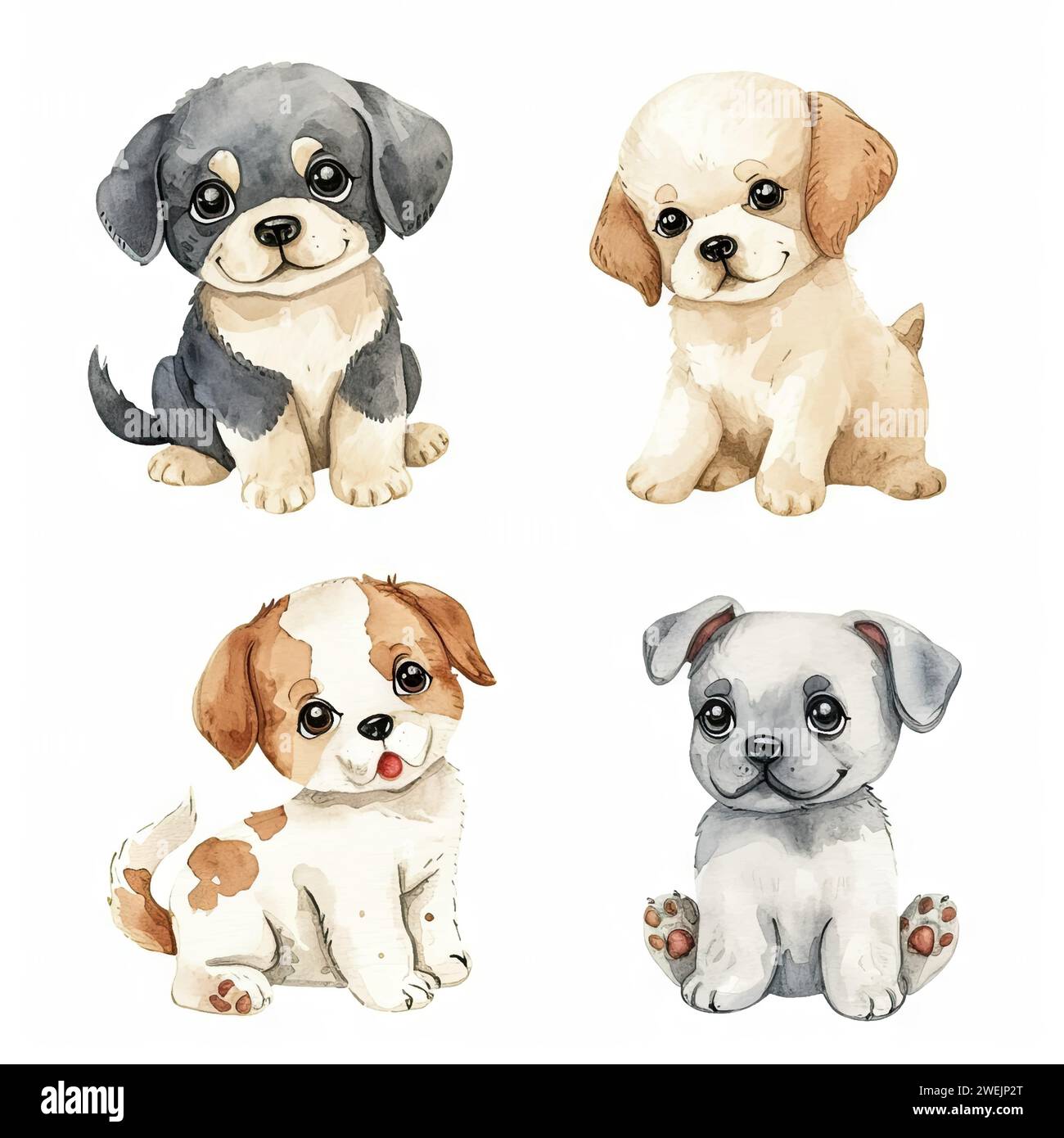 Vector hand drawn puppy collection Stock Vector Image & Art - Alamy