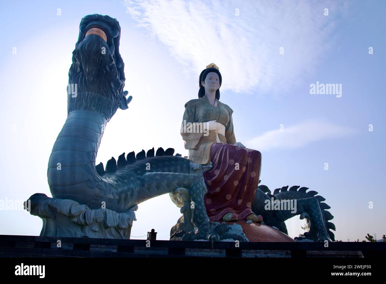 Samcheok City, South Korea - December 28, 2023: Looking up at the grand ...