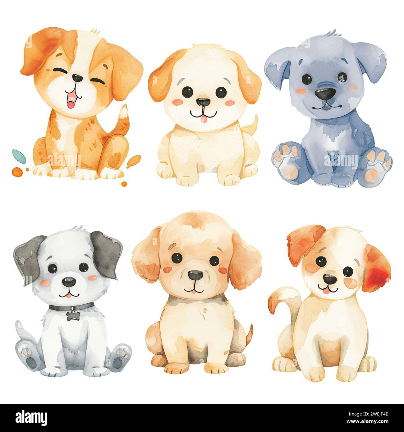 Vector hand drawn puppy collection Stock Vector Image & Art - Alamy