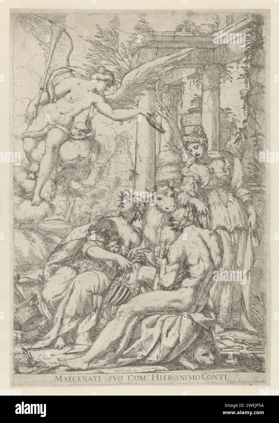 Allegory with fame, Hercules and Europe, 1631 - 1705 print Allegorical ...