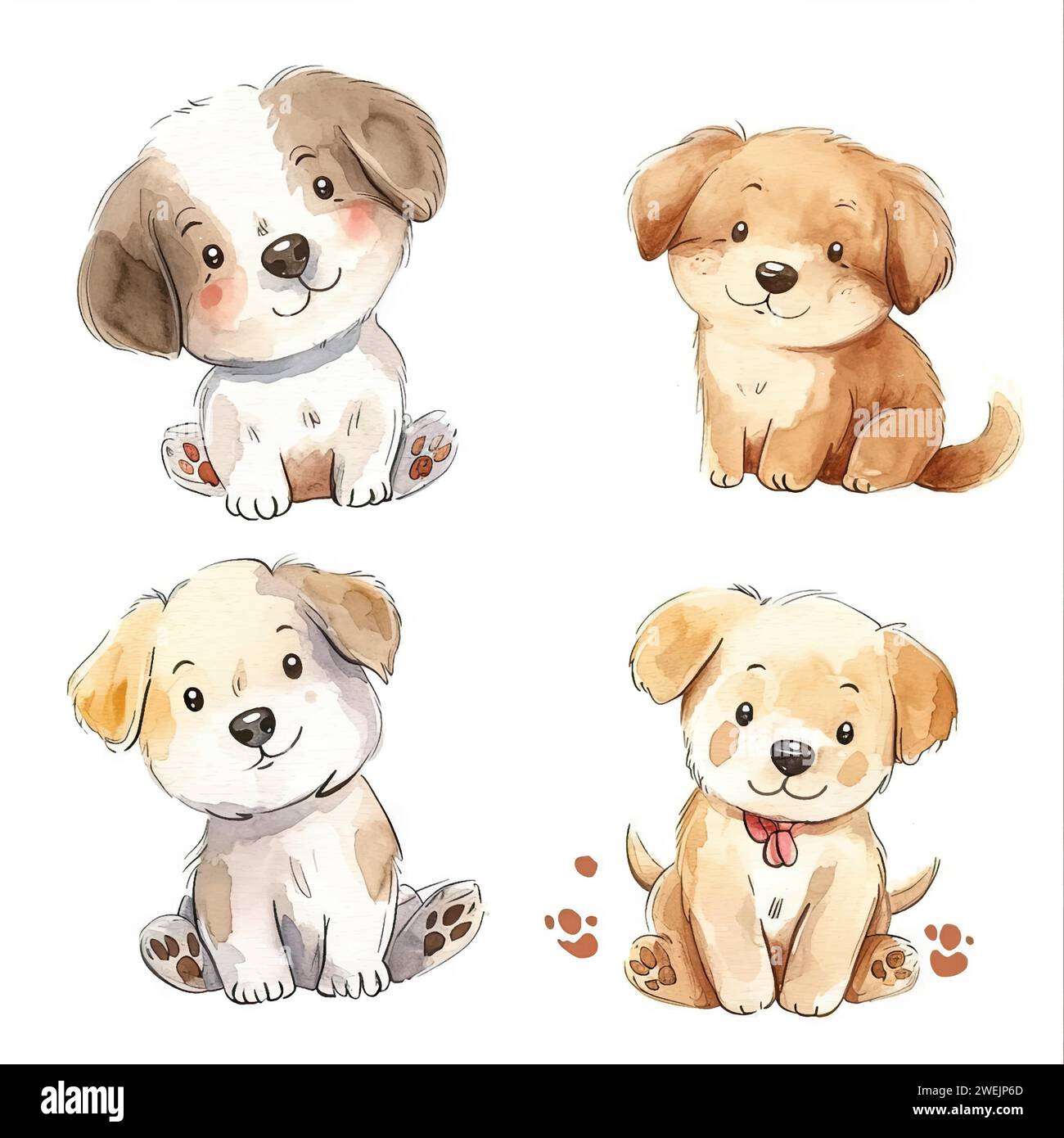 Vector hand drawn puppy collection Stock Vector Image & Art - Alamy
