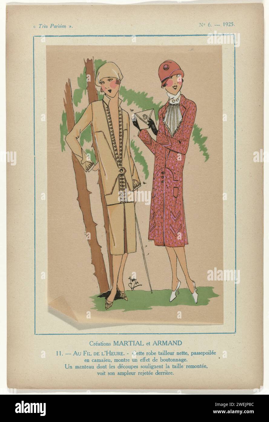 Very Parisian, 1925, no. 6, pl. 11: Martial and Armand creations - over the hour., 1925 Tailor ...