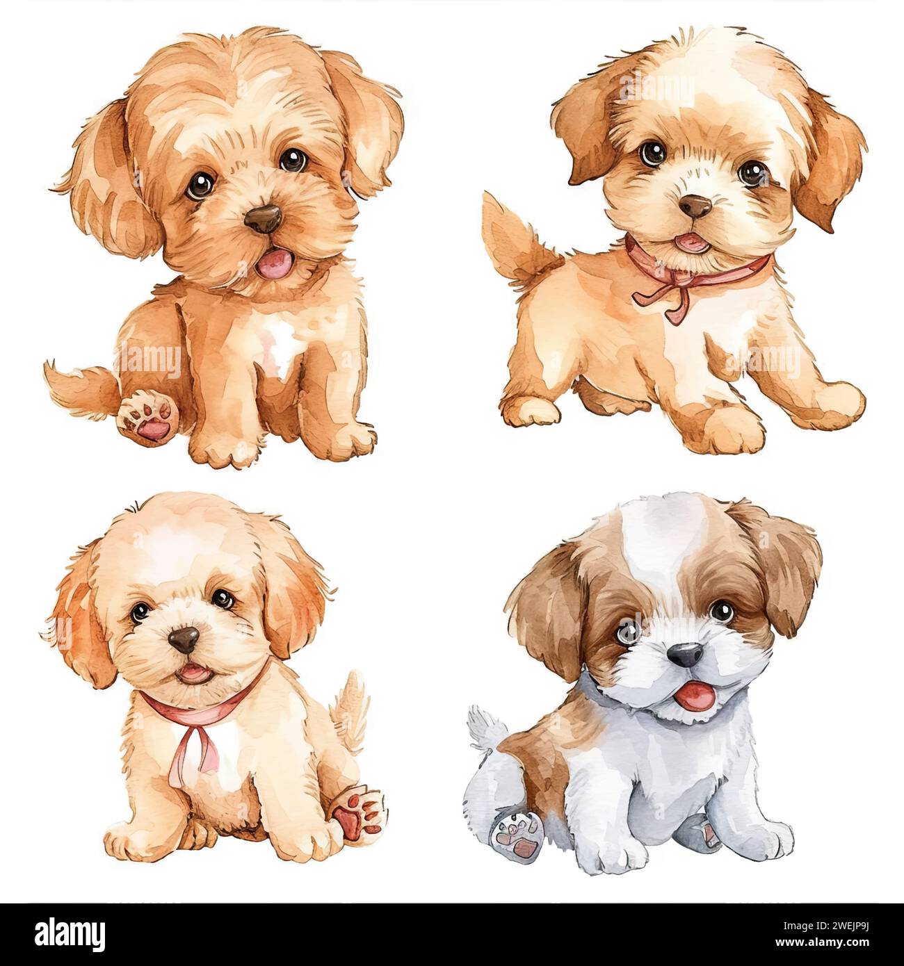 Vector hand drawn puppy collection Stock Vector Image & Art - Alamy