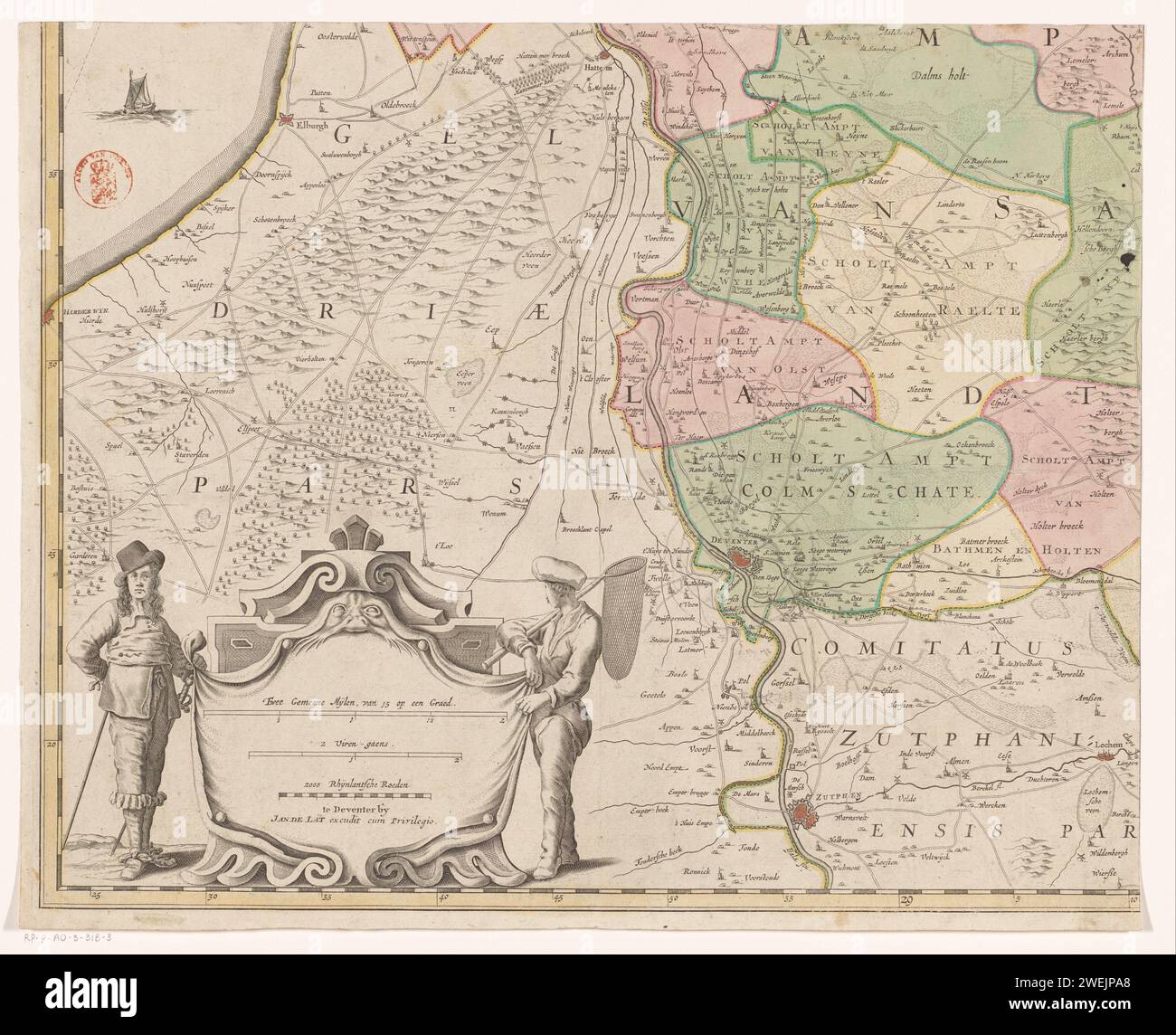 Map of Overijssel (part left), Gerard Coeck, 1743 print Share (bottom ...