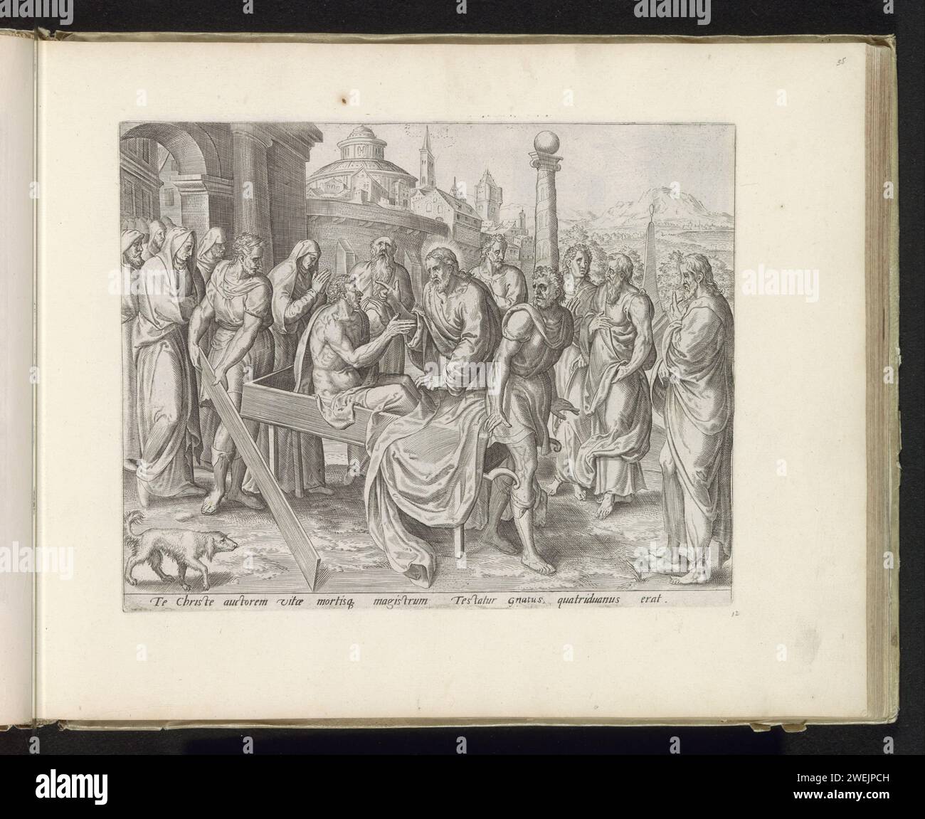 Revival of the son of the widow from Naïn, Johannes Wierix, after ...