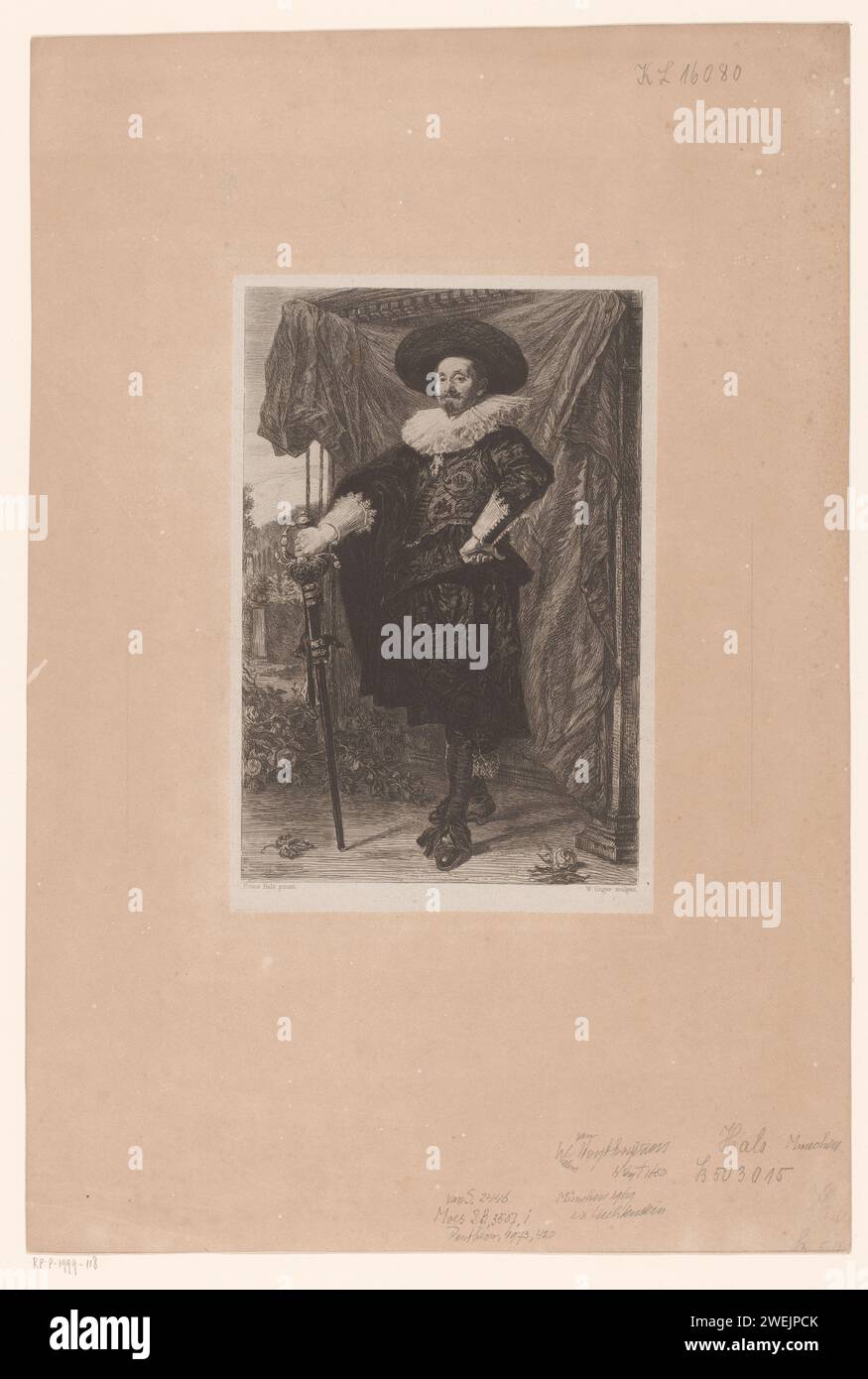 Portrait of Wilhelm van Heythuysen, 1847 - 1889 print paper. engraving ...