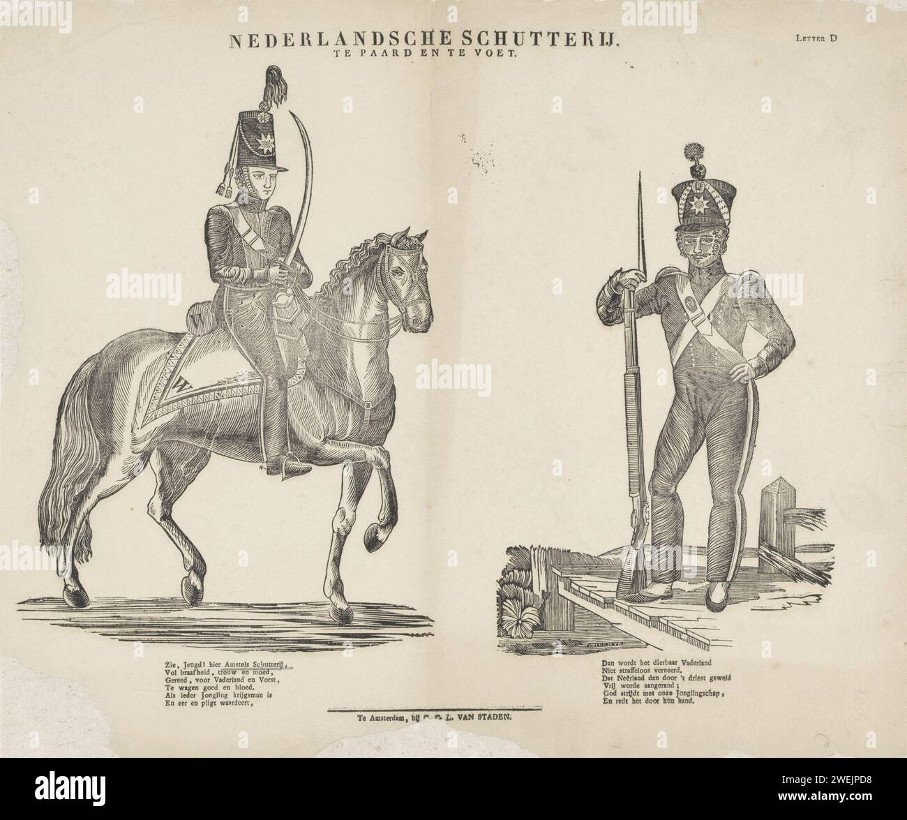 Nederlandsche Schutterij / On Paard and on Foot, 1822 - 1870 print Leaf ...