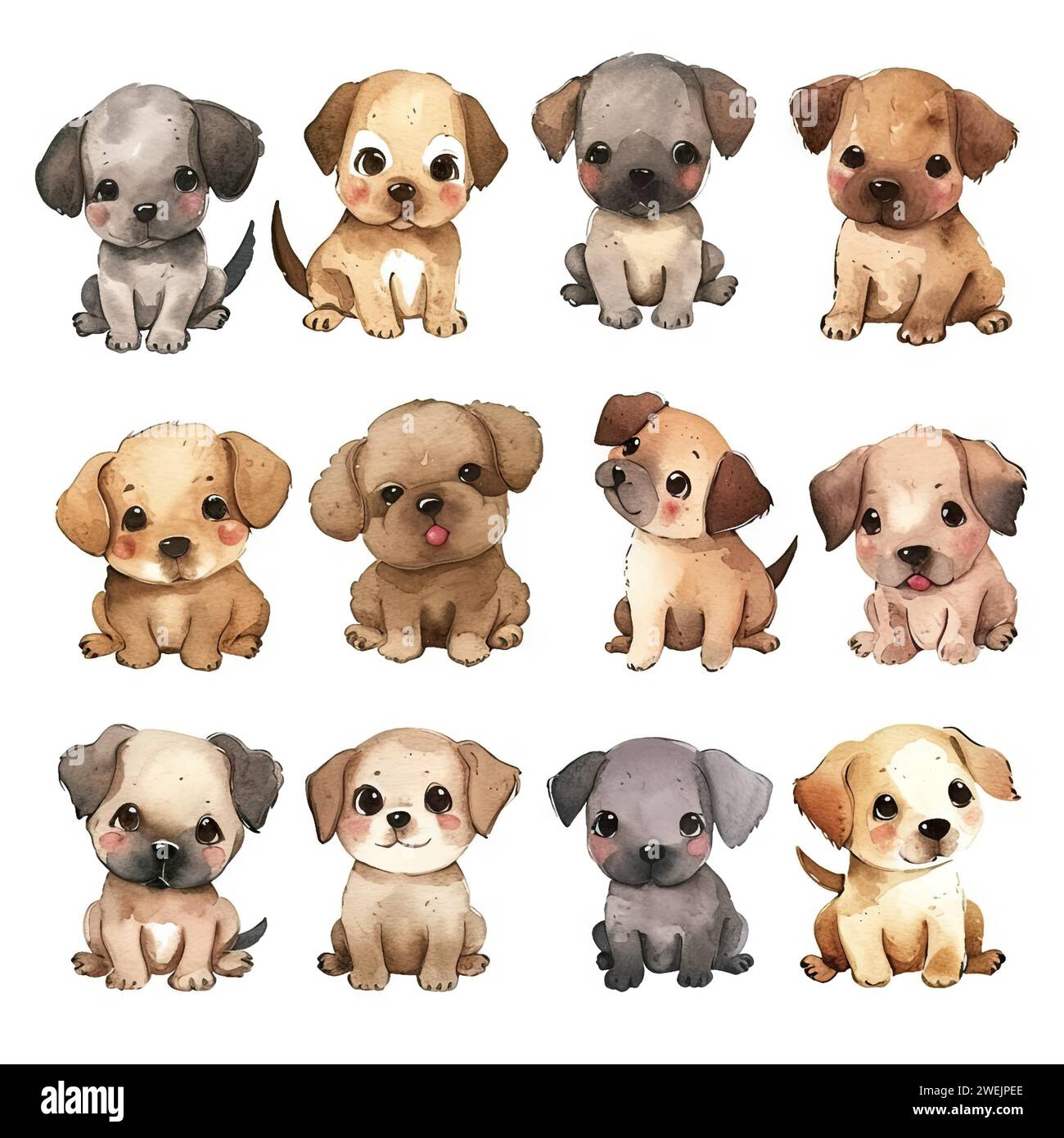 Vector hand drawn puppy collection Stock Vector Image & Art - Alamy