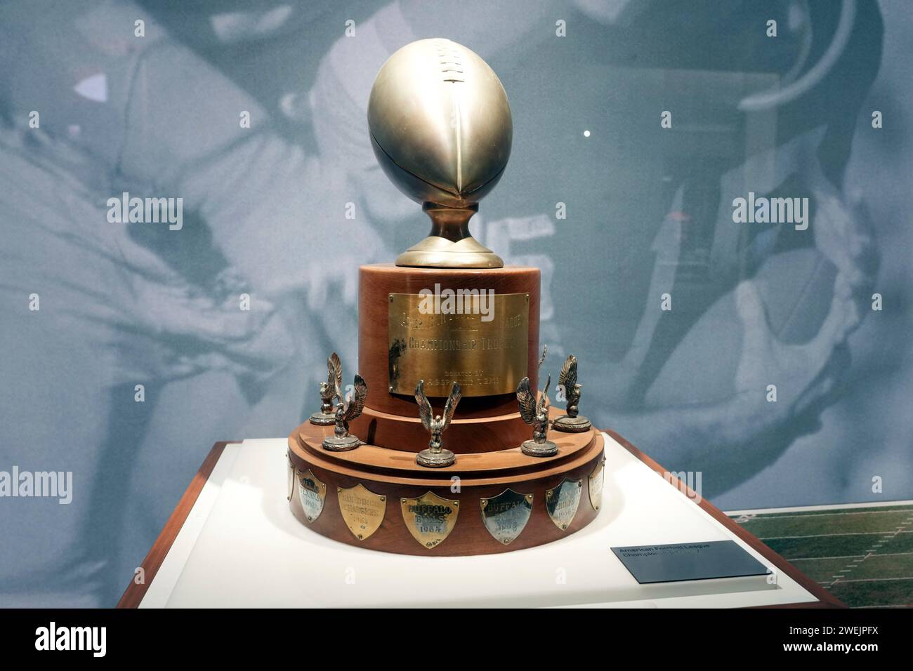 The 1962 American Football League (AFL) trophy at the Kansas City ...