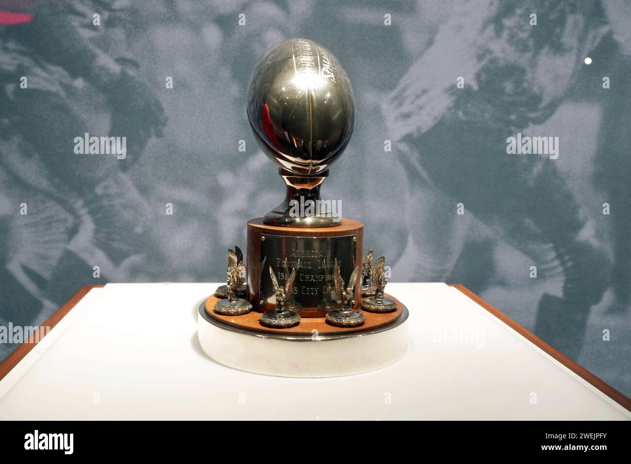 The 1966 American Football League (AFL) trophy at the Kansas City ...