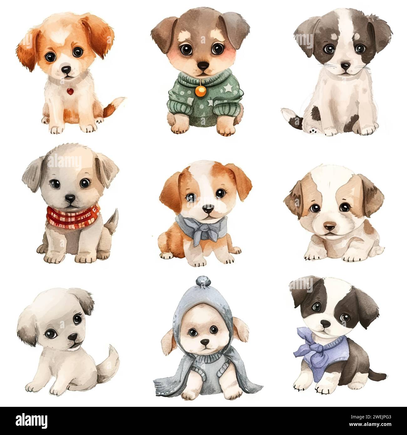 Vector hand drawn puppy collection Stock Vector Image & Art - Alamy