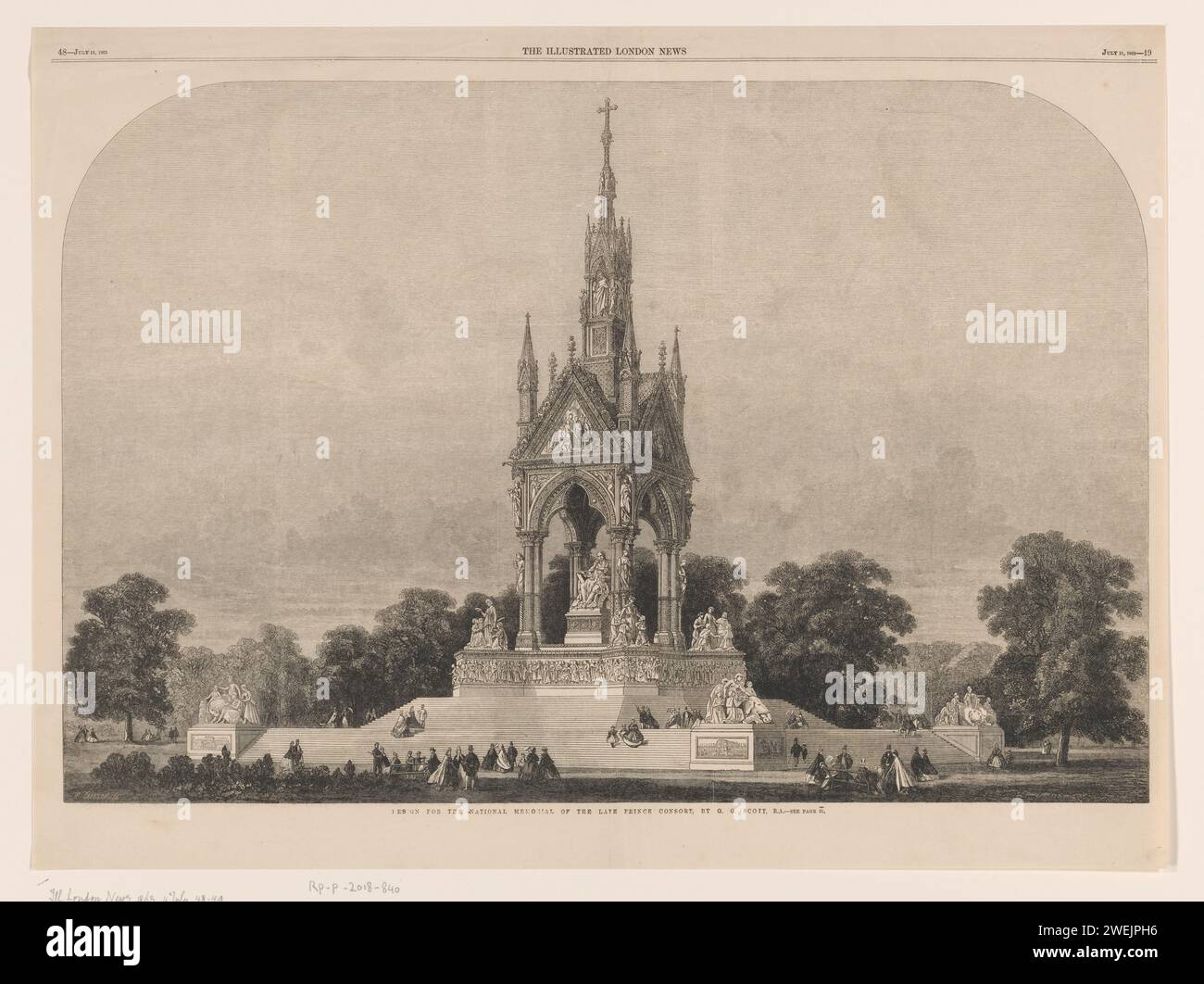 Design for the monument to commemorate Albert van Saksen-Coburg and ...