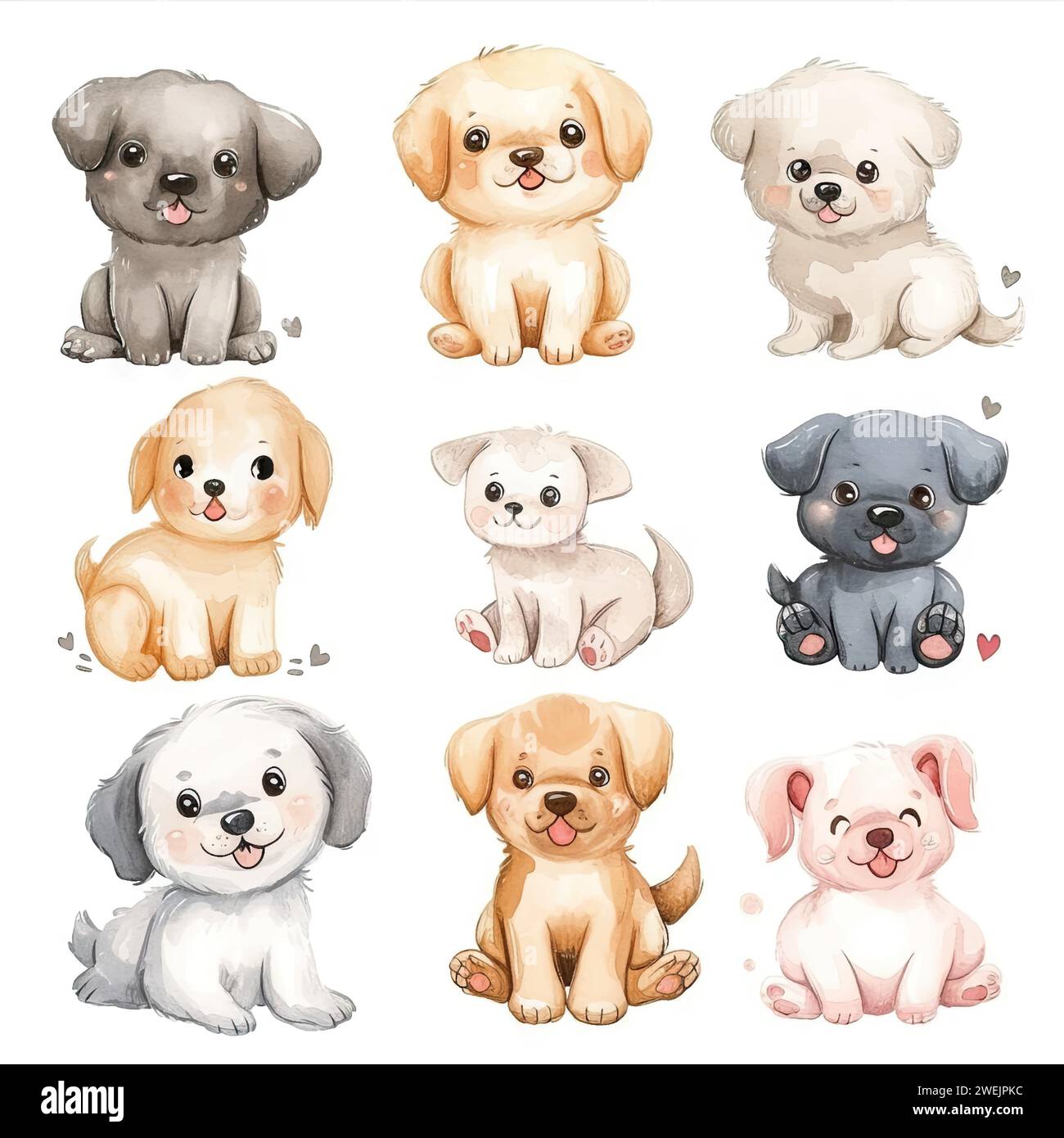 Vector hand drawn puppy collection Stock Vector Image & Art - Alamy