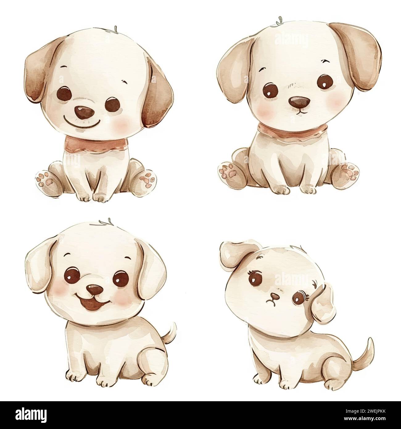 Vector hand drawn puppy collection Stock Vector Image & Art - Alamy