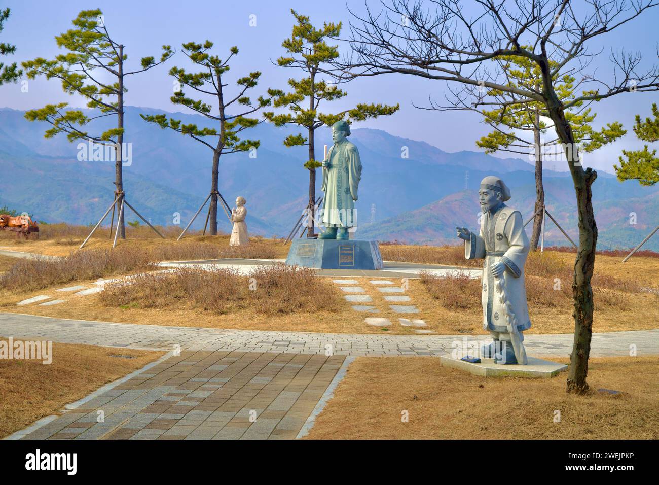 Samcheok City, South Korea - December 28, 2023: Sculptures of Silla era ...
