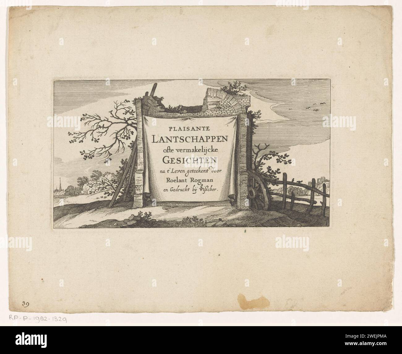 Ruin in landscape, 1637 - 1652 print A landscape with a ruin on which a ...