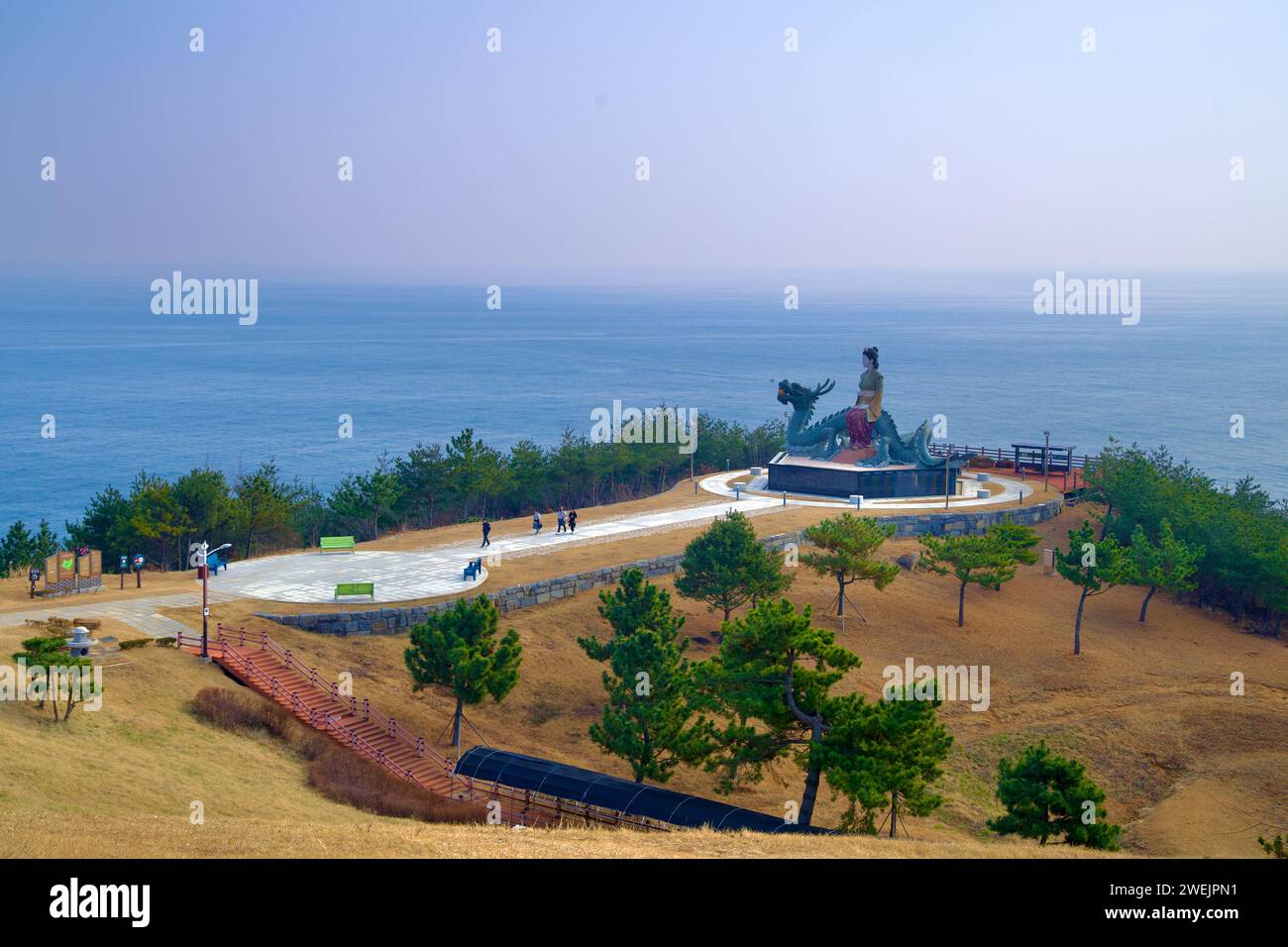 Samcheok City, South Korea - December 28, 2023: A wider shot of Lady ...