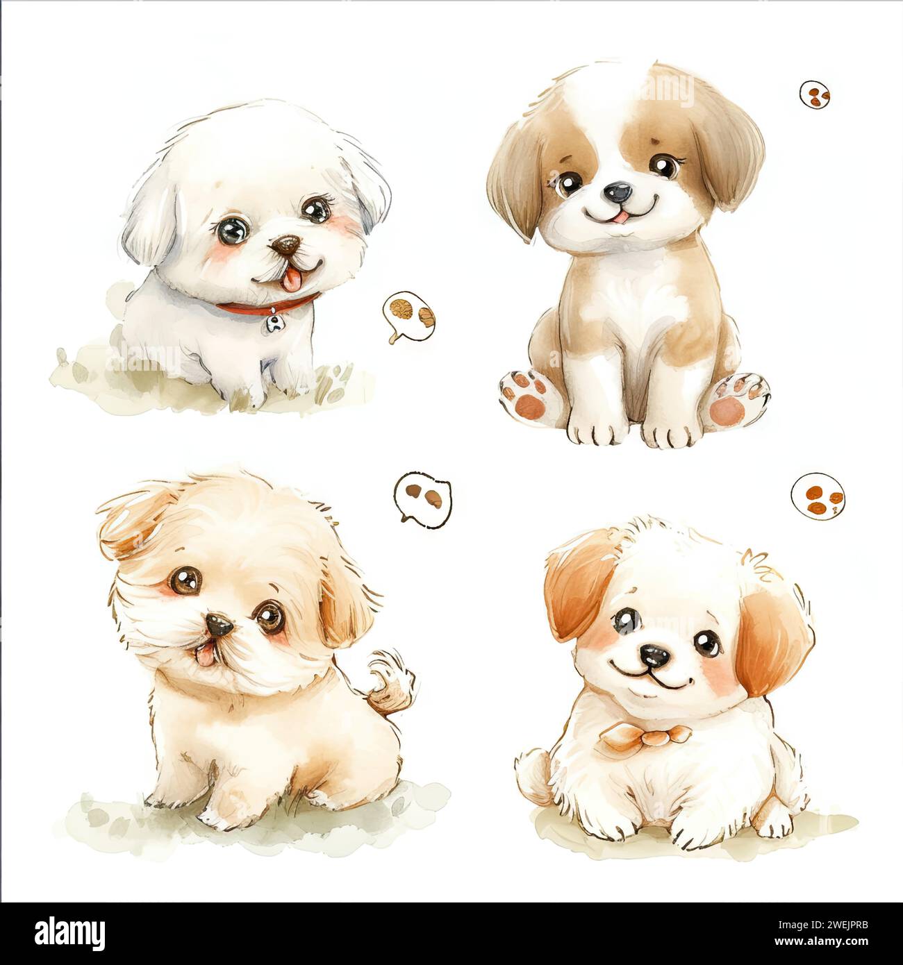 Vector hand drawn puppy collection Stock Vector Image & Art - Alamy