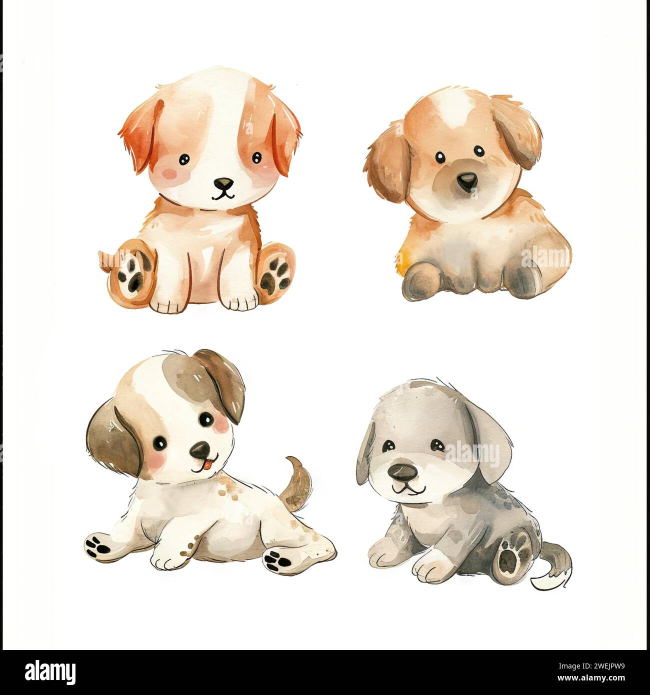 Vector hand drawn puppy collection Stock Vector Image & Art - Alamy