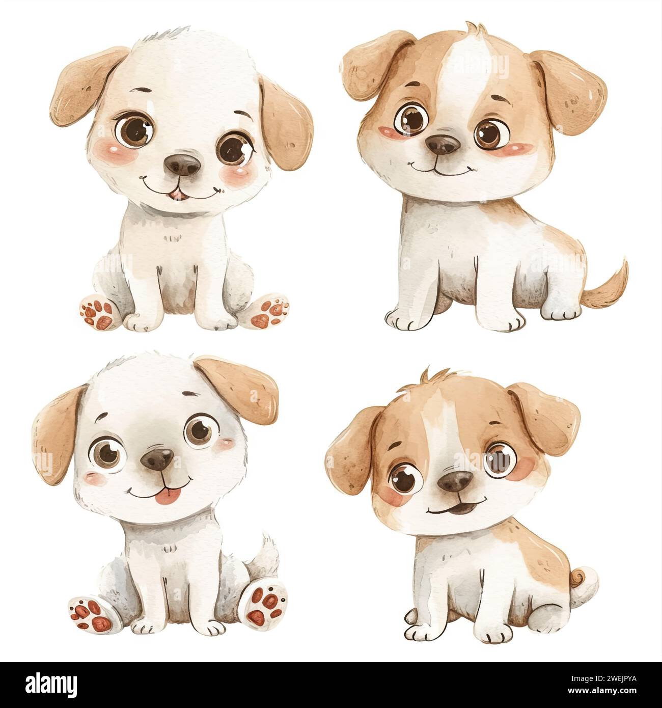 Vector hand drawn puppy collection Stock Vector Image & Art - Alamy