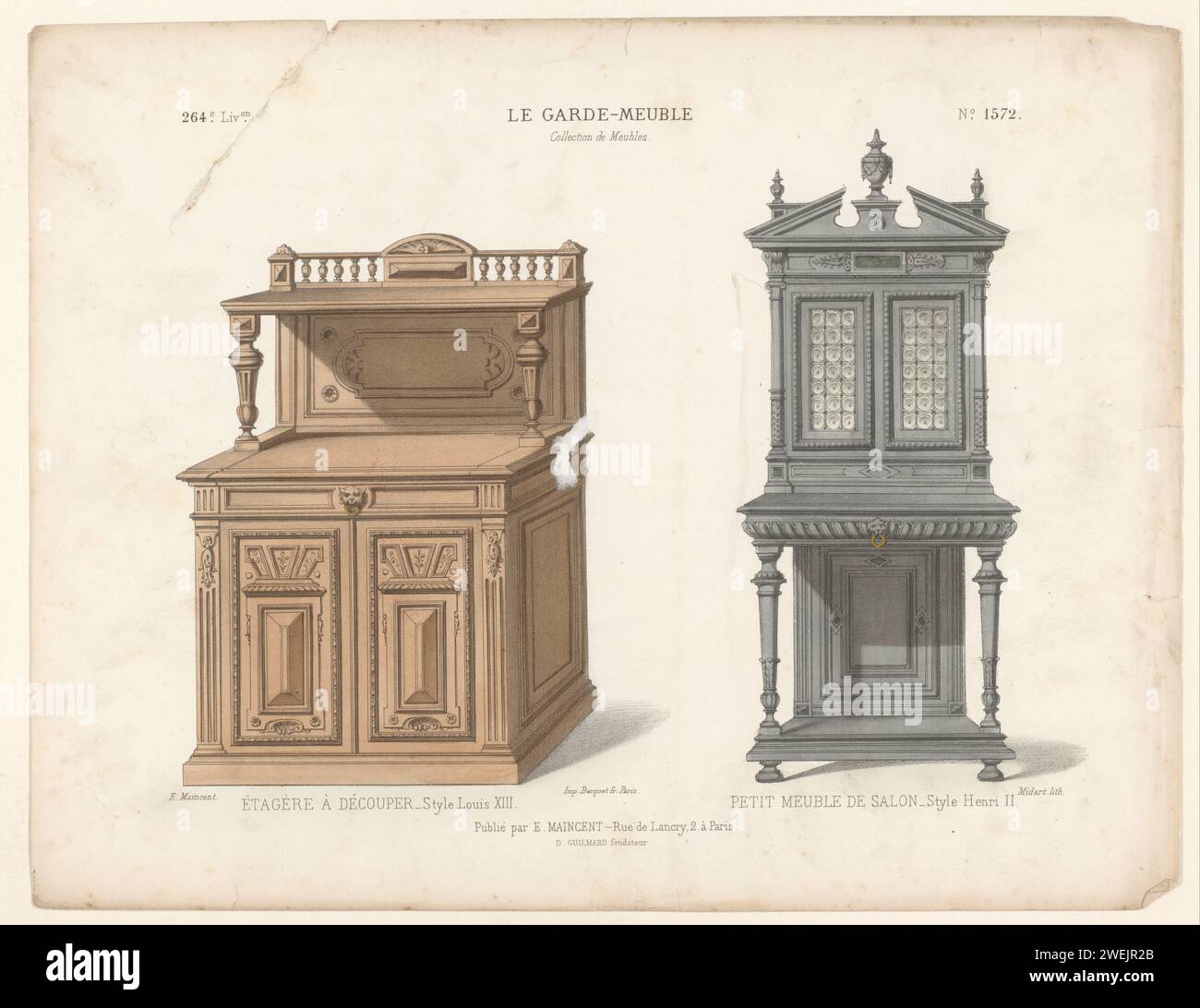 Two cupboards, midart, 1885 - 1895 print Two cupboards with open top or ...