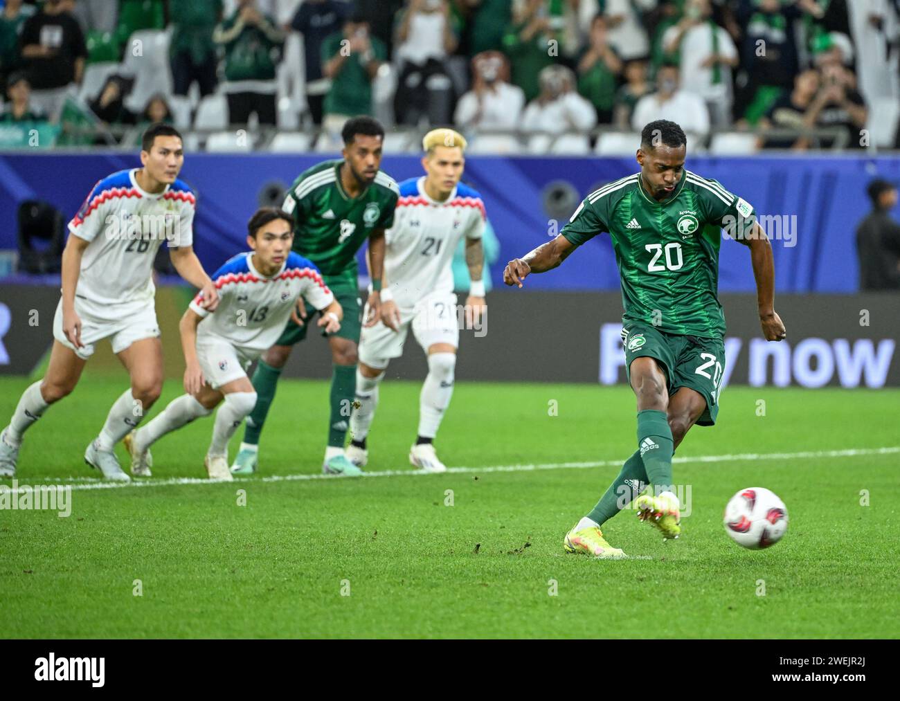 Doha, Qatar. 25th Jan, 2024. Abdullah Radif (front) of Saudi Arabia ...