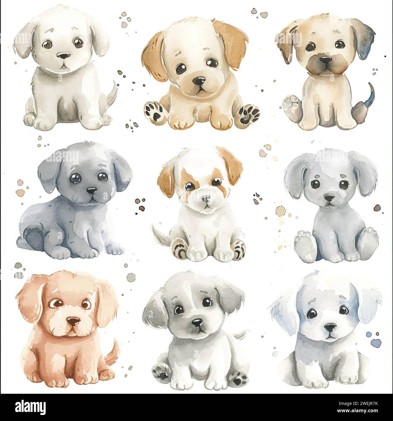 Vector hand drawn puppy collection Stock Vector Image & Art - Alamy
