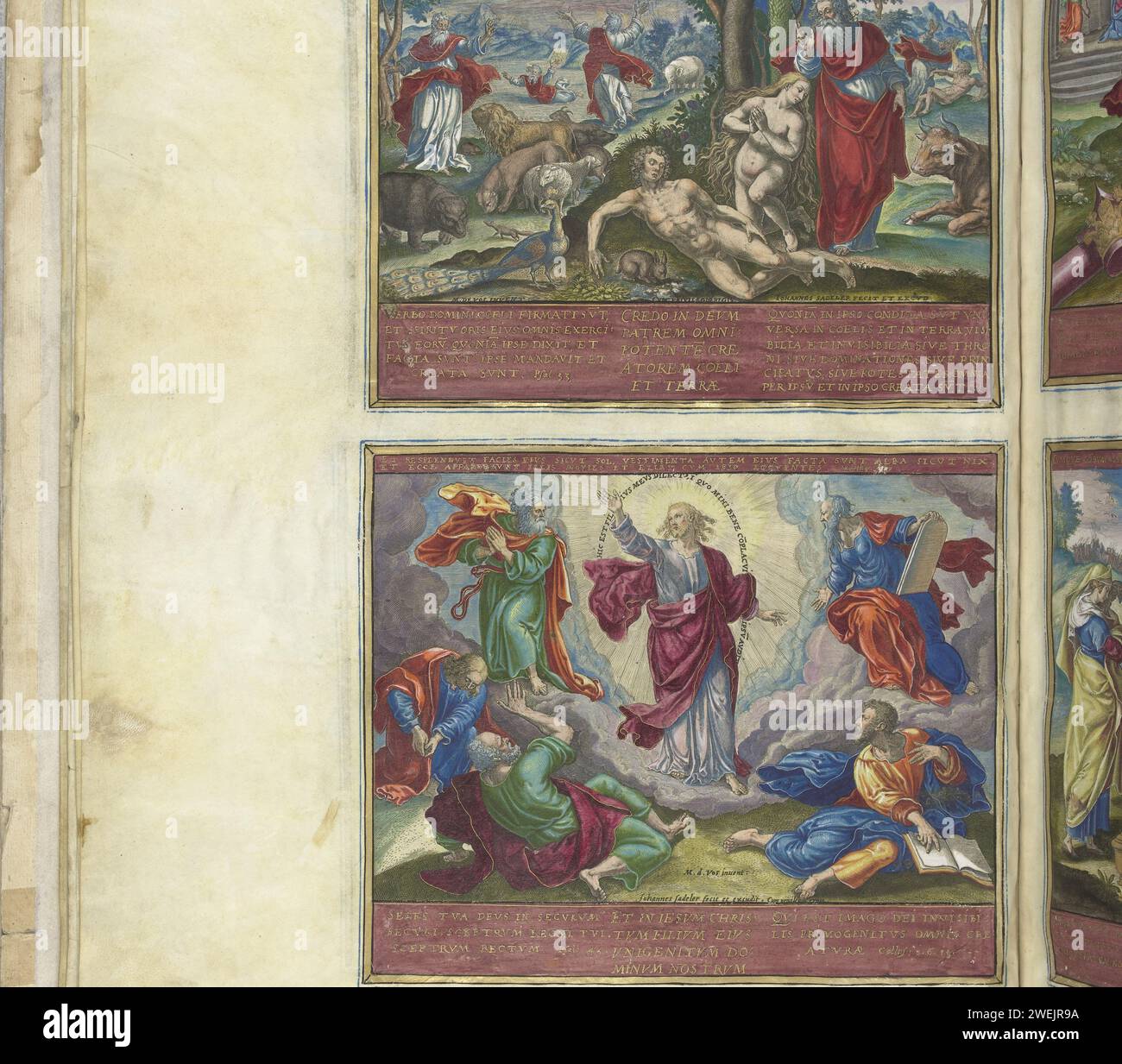 Creation of Eva, 1579 print Illustration of the first article of faith ...