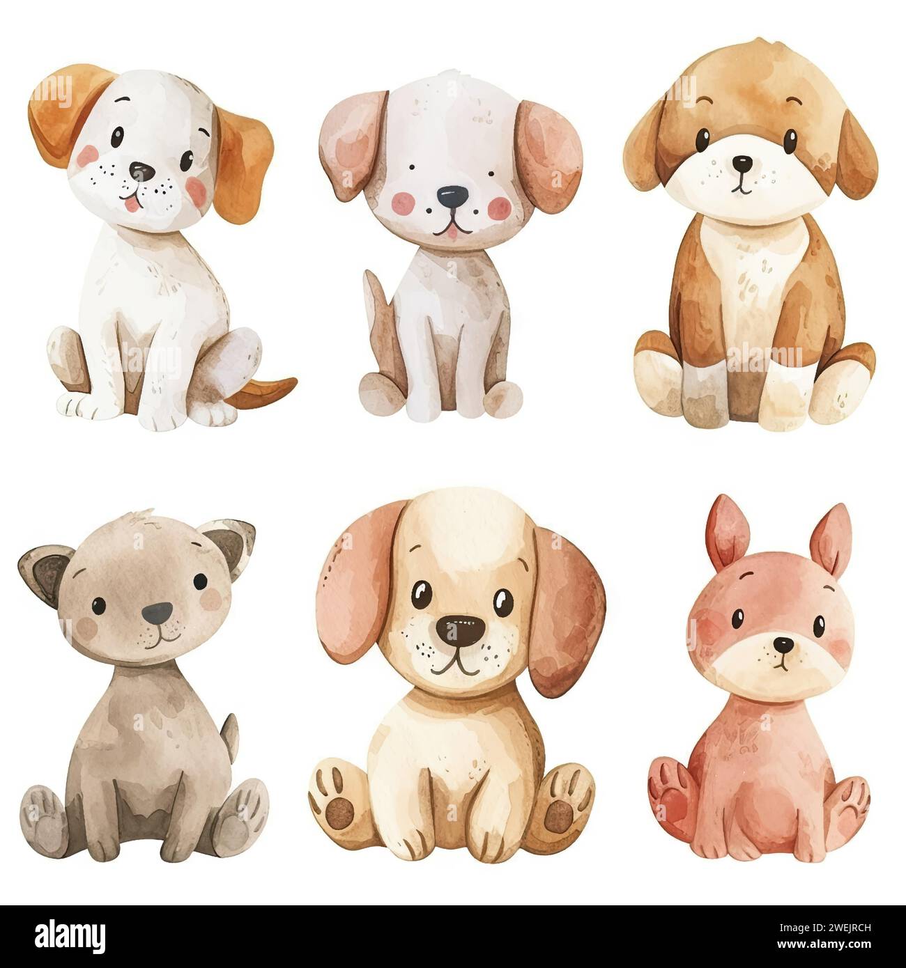 Vector hand drawn puppy collection Stock Vector Image & Art - Alamy