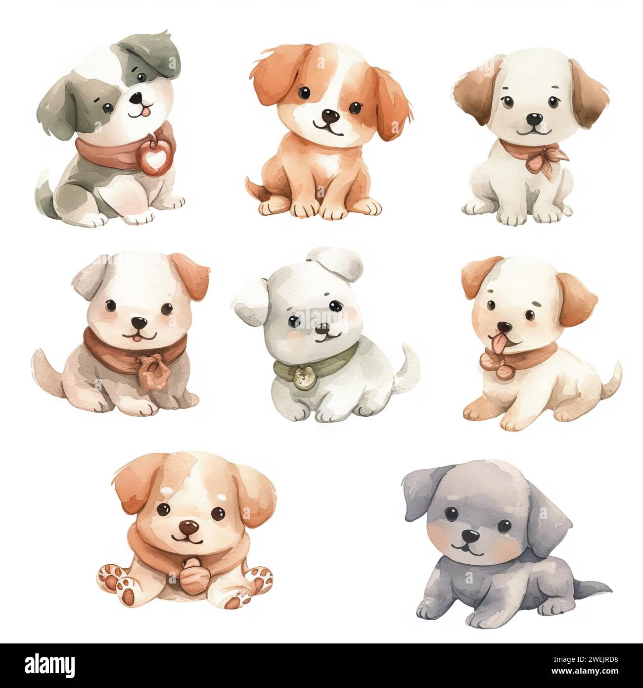 Vector hand drawn puppy collection Stock Vector Image & Art - Alamy