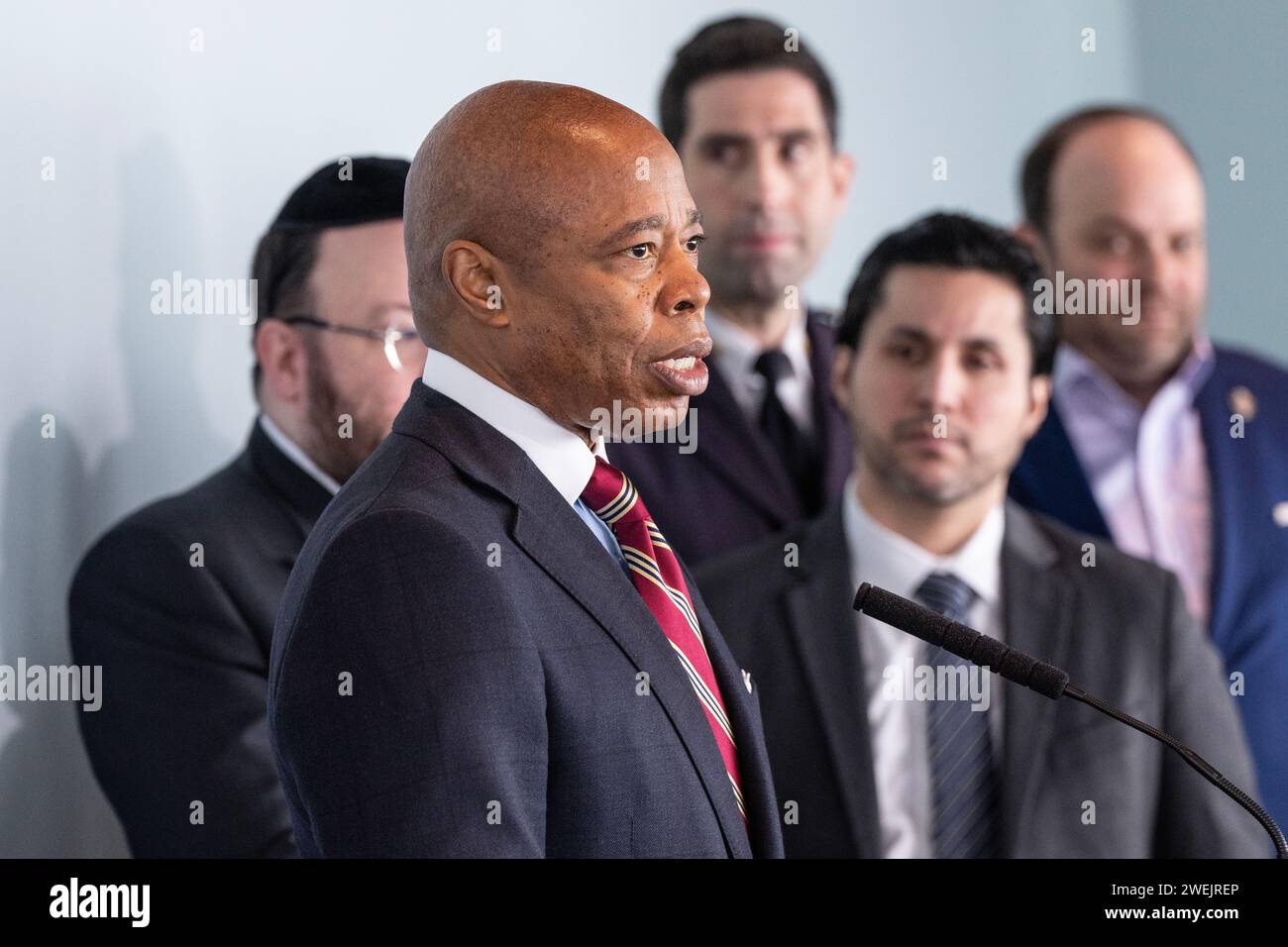 Mayor Eric Adams speaks during International Holocaust Remembrance Day ...