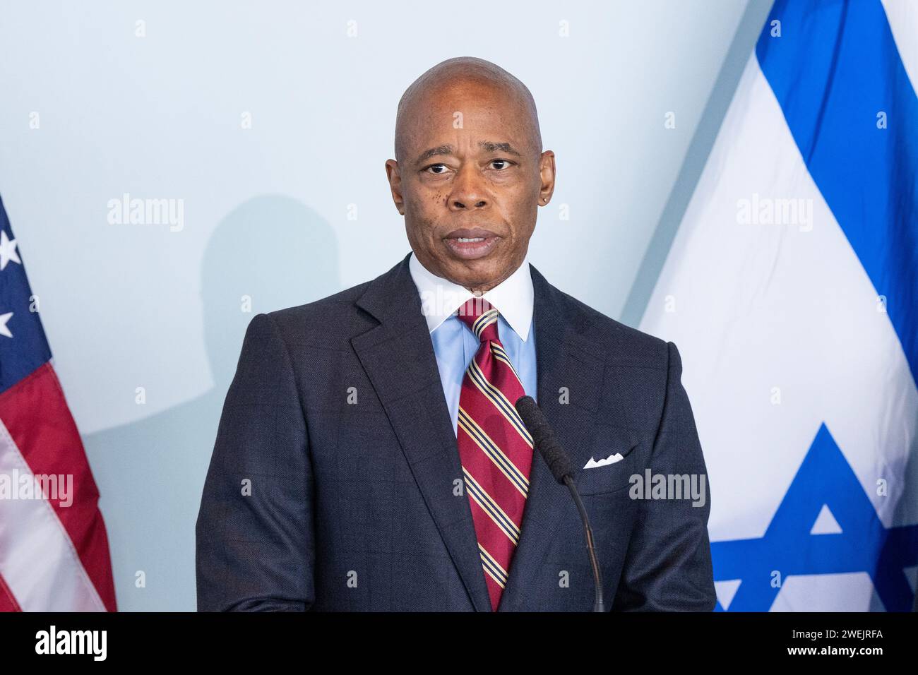 Mayor Eric Adams speaks during International Holocaust Remembrance Day ...