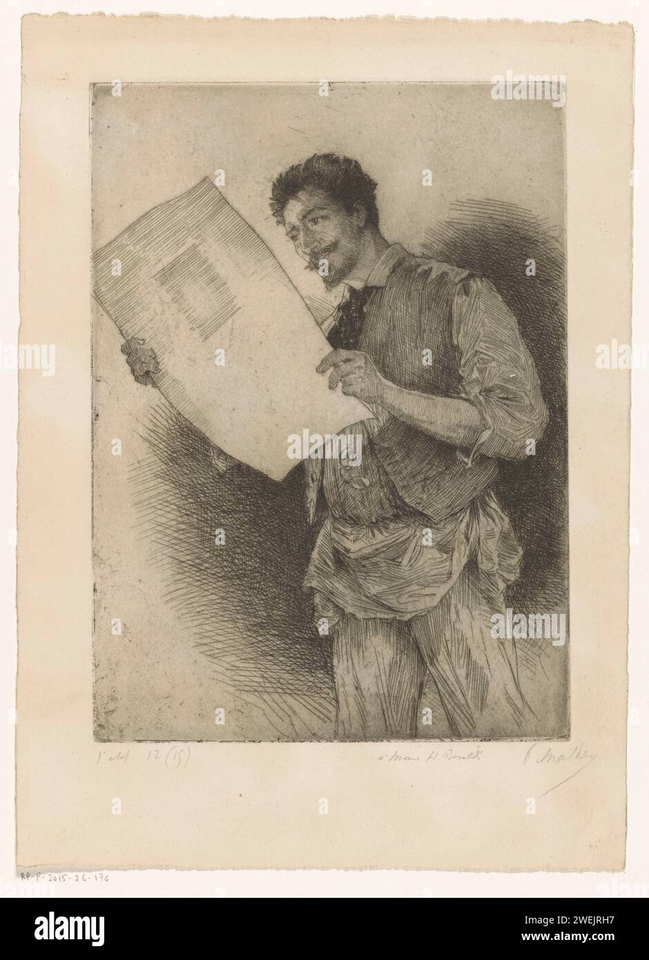 Portrait of Félicien Rops in his studio, c. 1875 - c. 1900 print paper ...